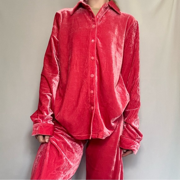 PrettyLittleThing | Pants & Jumpsuits | Matching Velvet Hot Pink Set ...